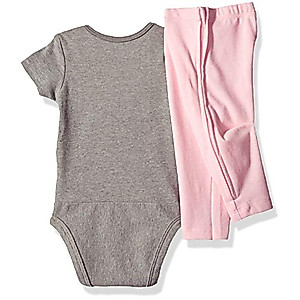 Hanes Ultimate Baby Zippin Pants and Knit Hoodie with Short Sleeve Bodysuit Set, Pink Stripe, 0-6 Months