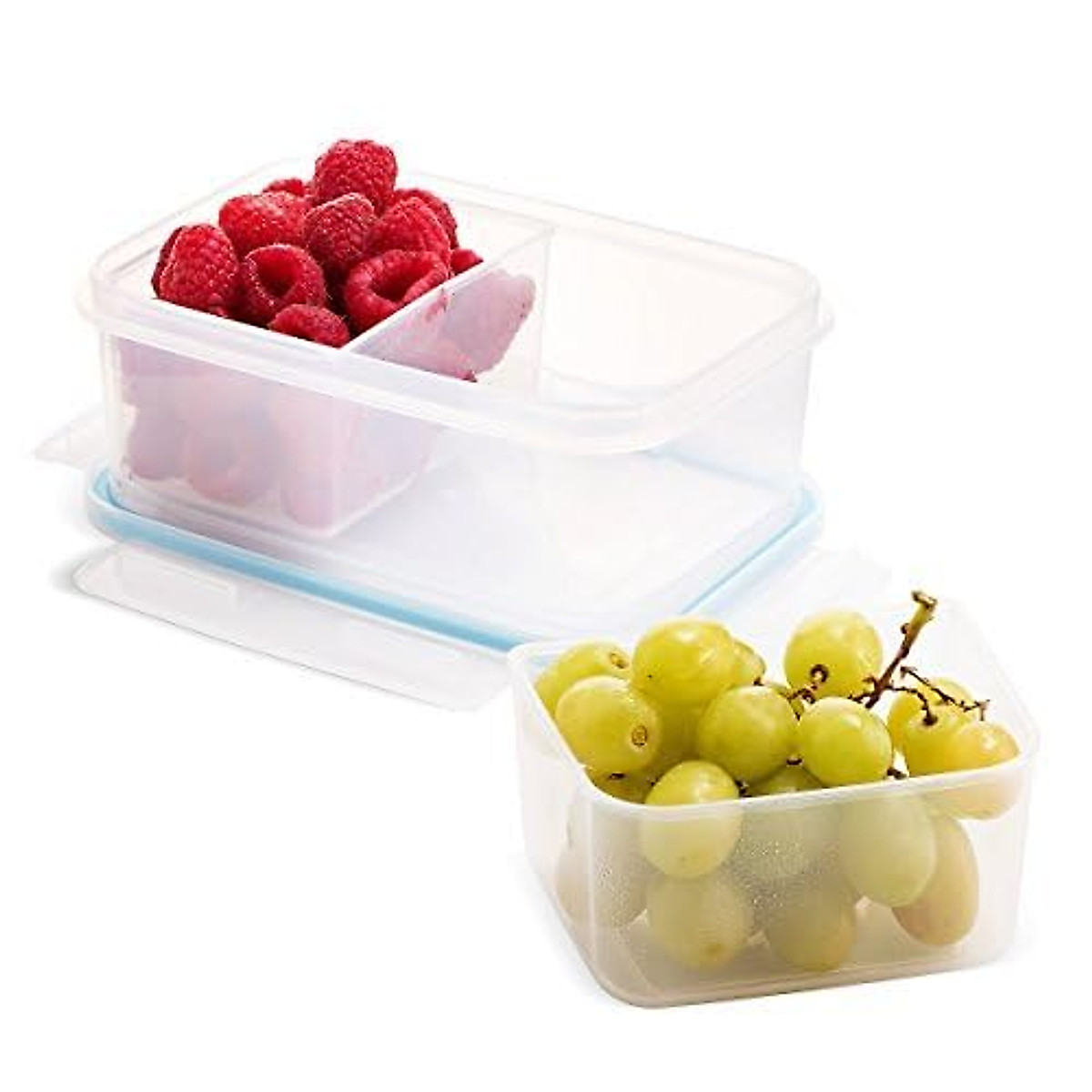 Komax Biokips Lunch Containers Set of 4 - Airtight Food Storage Containers w/ 2 Removable Compartments – BPA-Free Plastic Meal Prep Container Set - Dishwasher Safe Lunch Box Containers (30.4 oz)
