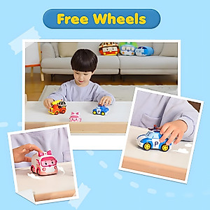 Robocar Poli 2 Pack Poli + Helly Transforming Robot Toys, 4" Transformable Action Figure Toy,Emergency Vehicle Playset, Holiday Birthday Rescue Team Car Toys Gift for Boys Girls Age 1 2 3 4 5