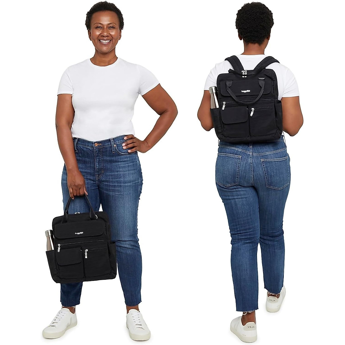 Baggallini womens Modern Everywhere Laptop Backpack, Black, One Size US