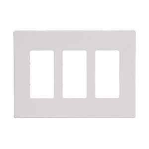 EATON PJS263W Arrow Hart Pjs263 Decorative Screw Less Wall Plate, 3 Gang, 4-1/2 in L X 6.37 in W X 0.08 in T, White