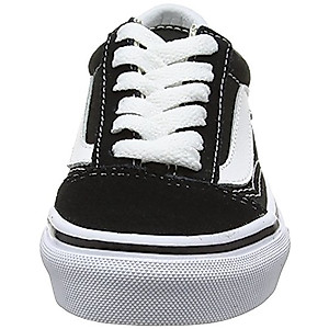 Vans Kids Old Skool Black/True White Skate Shoe, Black/White, 3 Little Kid