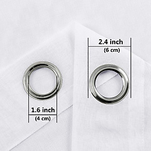 DWCN Grommet Grey Ombre Sheer Curtains Bundle White Linen Look Sheer Curtains for Living Room, Set of 4 Panels, 52 x 84 Inches Long