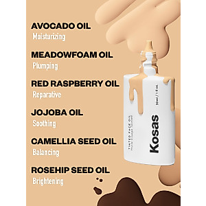 Kosas Tinted Face Oil | Nourishing, Light-Coverage Tinted Foundation, (Tone 03)