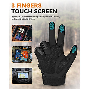 KUMGIM Tactical Gloves for Men Women, Motorcycle Gloves Touchscreen Airsoft Hunting Shooting Gloves Black Tan for Outdoor Paintball Work Motorcycle Climbing Survival Training