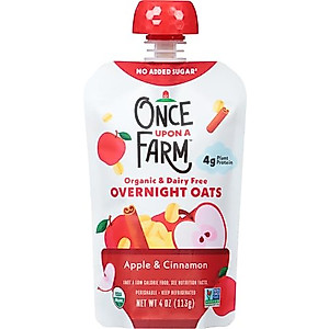 Once Upon a Farm Organic Apple & Cinnamon Overnight Oats, 4.0 Oz