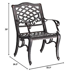 Christopher Knight Home Myrtle Beach Outdoor Aluminum Dining Chairs, 2-Pcs Set, Shiny Copper