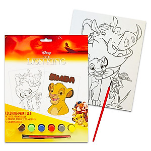 Classic Disney Lion King Arts and Crafts Paint Set for Kids -- Activity Bundle with Coloring Kit, Paw Patrol Avengers Posters | Party Favors Supplies, Lion King art activities