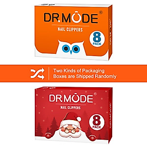 Finger Nail Clippers Adult - DRMODE 8 Pack Nail Clippers Bulk for Men Women Sharp Stainless Steel Travel Mini Toenail Clippers and Fingernail Clipper Set Curved Cutter Trimmer with Nail Cleaner/File