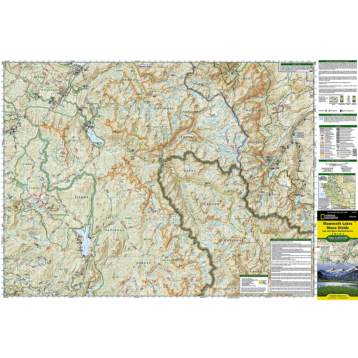 Mammoth Lakes, Mono Divide Map [Inyo and Sierra National Forests] (National Geographic Trails Illustrated Map, 809)
