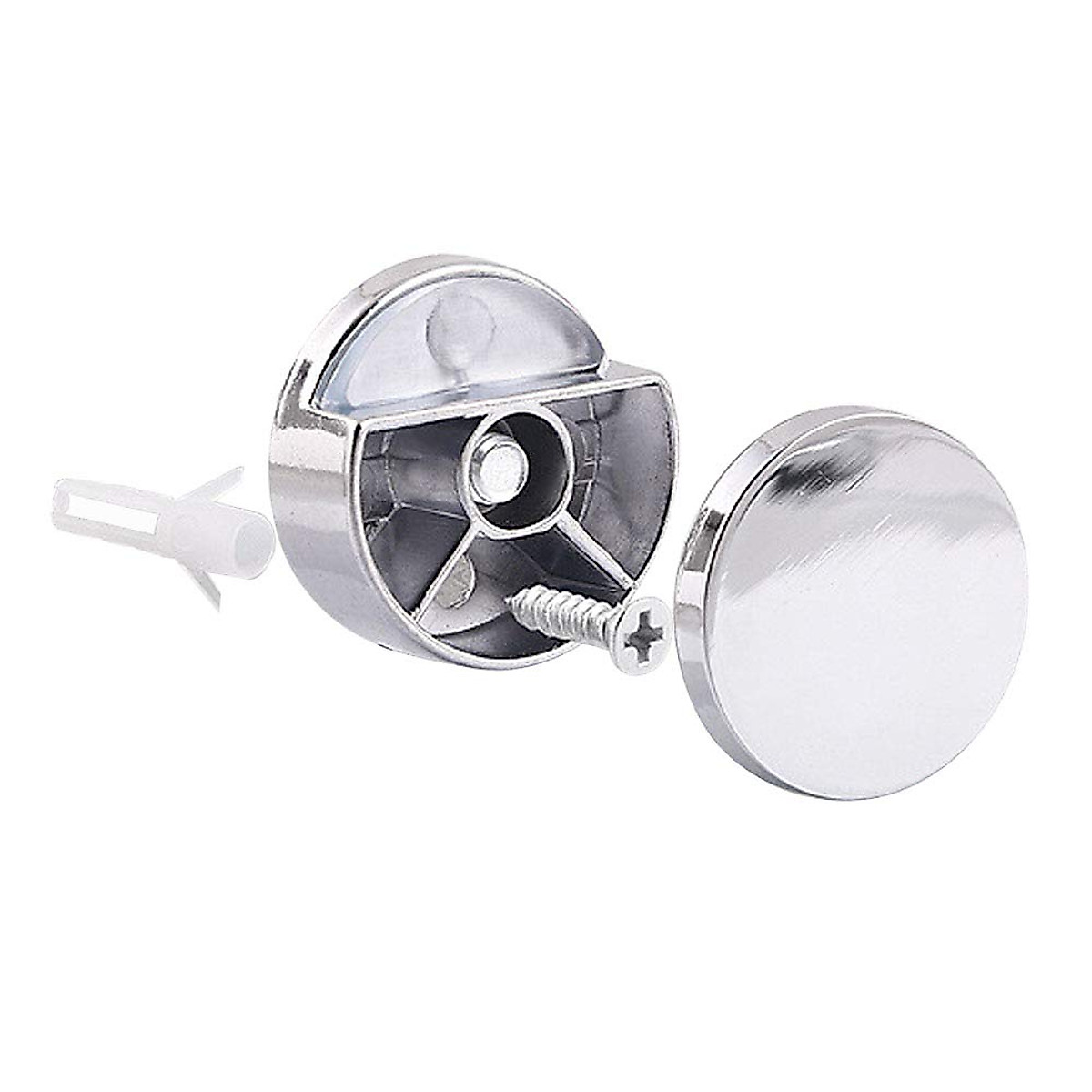 Wide Mirror Clip Set,Glass Shelf Bracket 4PCS, Polished Chrome