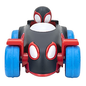 Marvel Spidey and his Amazing Friends Webbed Wheelie Vehicle - Miles Morales: Spider-Man Pull Back Vehicle - Features Built-in Super Hero