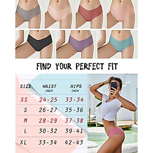 ROSYCORAL Women’s Seamless Bikini Panties Soft Stretch Invisibles Briefs No Show Hipster Underwear cheeky 9 pack XS-L (M)