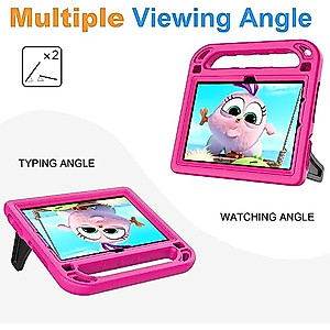 BMOUO 2021 All-New 10 Tablet 2021 Case - with Screen Protector, Shockproof Lightweight Kid-Proof Cover Handle Kids Case for All-New 10 inch Tablet(Only Fit 11th Generation, 2022 Release) - Rose