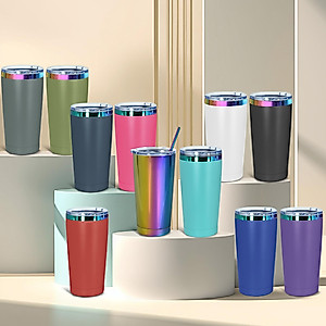 Icesip 20oz Tumbler with Lid And Straw,Stainless Steel Vacuum Insulated Mug,Double Wall Vacuum Insulated Coffee Cups for Cold & Hot Drinks,Insulation Travel Tumblers Cups