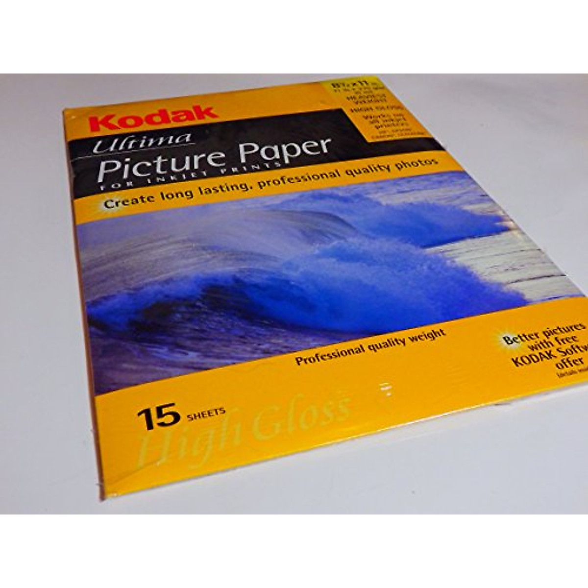 Kodak 8110579 Ultima Picture Paper, Glossy (8.5x11, 15 Sheets)