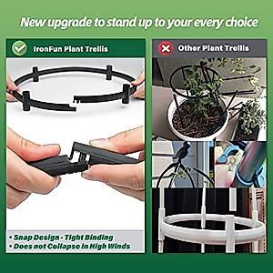 IronFun Plant Trellis for Climbing Plants Support Outdoor/Indoor 2-Pack, Garden Trellis for Potted Plants, Obelisk Trellis Tomato/Rose, Plant Vine Support, Iron Pipe Wrapped with Plastic