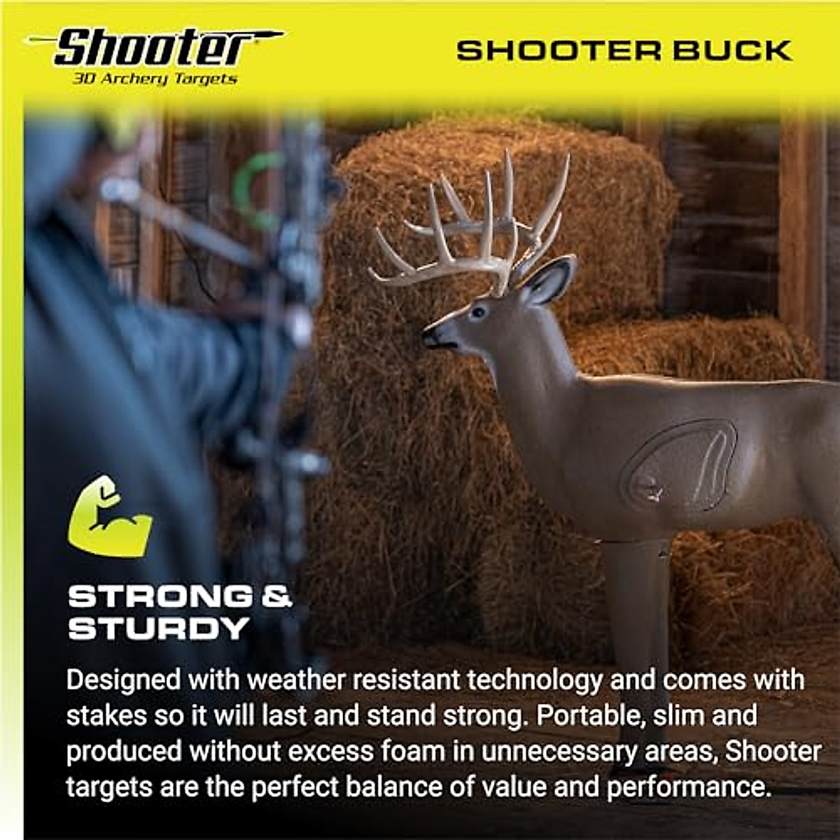 Big Shooter Crossbow Buck 3D Archery Target with Replaceable Core, Brown