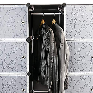 PrimeMatik DY096-VCES White 35 cm Hanging Rod for Cube Modular Organizer Closet 2 Pack (DY096)