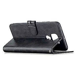 Asdsinfor Compatible with Xiaomi Redmi Note 9S Case PU Leather Durable Wallet Case Credit Cards Slot with Stand for Flip Magnetic Compatible with Xiaomi Redmi Note 9 Pro/Note 9 Pro Max Black HXPU