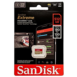 SanDisk Extreme 512GB V30 A2 MicroSDXC Memory Card Works with DJI Mavic 3 Fly, Mavic 3 Cine, Mavic 3 Drone (SDSQXAV-512G-GN6MN) 4K U3 UHS-I Bundle with 1 Everything But Stromboli Micro SD Card Reader