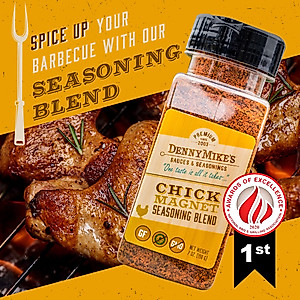 Chick Magnet Rotisserie Chicken Seasoning Rub for Cooking, Smoking, and Grilling, Gluten-Free, Low Sodium, Keto-Friendly Chicken Seasoning Spice Blend in 7oz Shaker - DennyMike’s