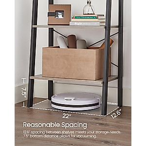 VASAGLE Ladder Shelf, 4-Tier Bookshelf, Storage Rack, Bookcase with Steel Frame, for Living Room, Home Office, Kitchen, Bedroom, Industrial Style, Greige and Black ULLS44MB