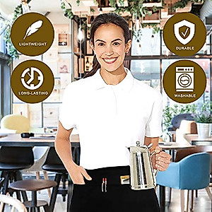 12 Pack - Black Server Waist Aprons, Waitress Half Apron