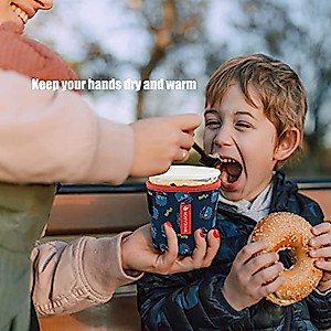 WK IEASON Ice Cream Sleeve Pin Neoprene Cooler Coozie Sleeve Insulators Cream Sleeves Neoprene Cover Holder with Spoon Holder (Floral patterns)