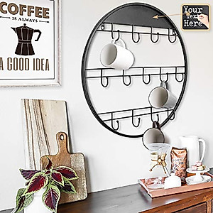 Qiang Ni Mug Rack for Handmade | Large Wall Mounted Storage Display Organizer Rack Coffee Cup Rack