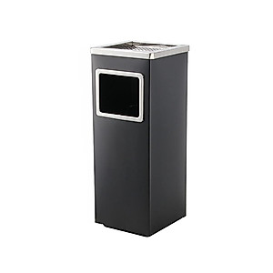 LWSX Bathroom Trash can Square Trash Can Vertical Garbage Can Stainless Steel European Style Garbage Bin 12L/3.1 Gallons with Ashtray Kitchen Trash can (Color : C)