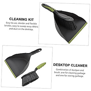 Gogogmee 1 Set Desktop Sweeping Set Screen Keyboard Mini Clean Keyboard Small Desk Broom Mini Cleaning Tool Household Cleaner Broom with Mini Brush Desktop Sweep Broom Whisk Pan Abs
