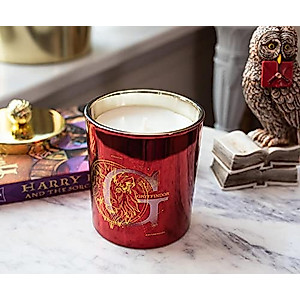 Harry Potter House Gryffindor Premium Scented Soy Wax Candle with Unique Aromatic Fragrance | 50-Hour Burn Time | Home Decor Housewarming Essentials, Wizarding World Hogwarts Gifts and Collectibles