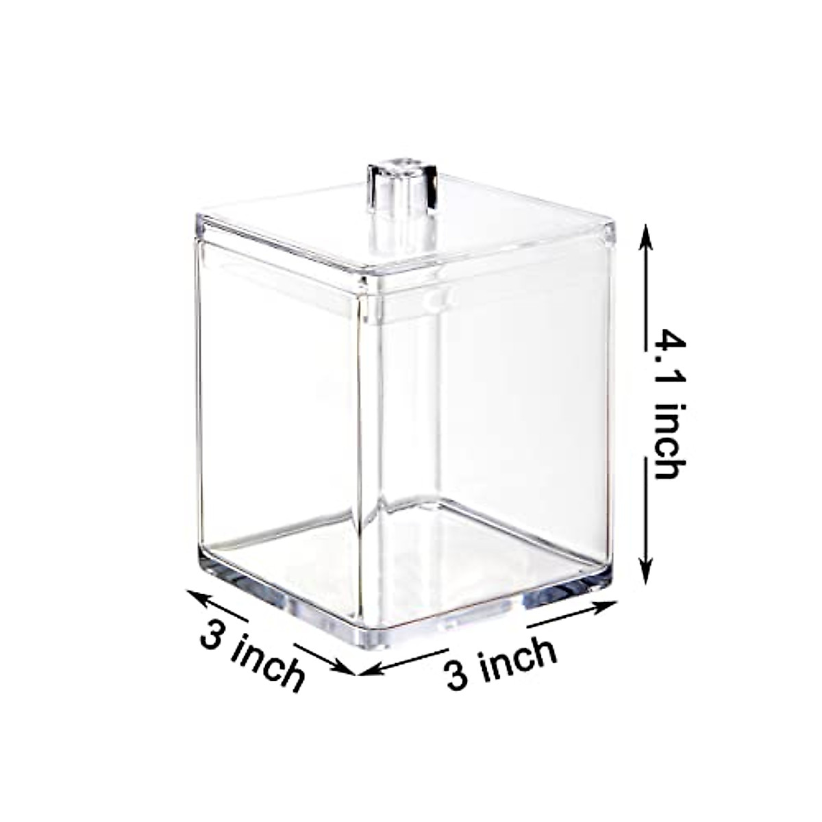 Youngever 2 Pack 15 Ounce Clear Plastic Apothecary Jars, Square Shape
