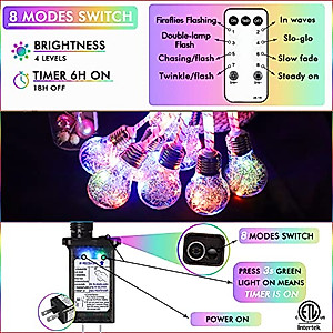 String Lights, 39FT 150LED Globe Christmas Lights, Indoor Outdoor Colorful Patio Lights with Plug & Remote, Waterproof Rope Lights, Globe String Lights for Christmas Wedding Garden Party Patio…