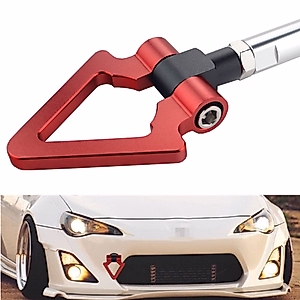 DEWHEL JDM Racing Aluminum Fashion Triangle Tow Hook Front for Scion FR-S BRZ Impreza WRX Sti 86 (Red)