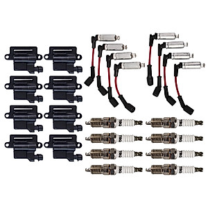 TRQ Ignition Kit Ignition Coil Set Spark Plugs Spark Plugs Wire Set Compatible with 2003-2004 Chevrolet SSR