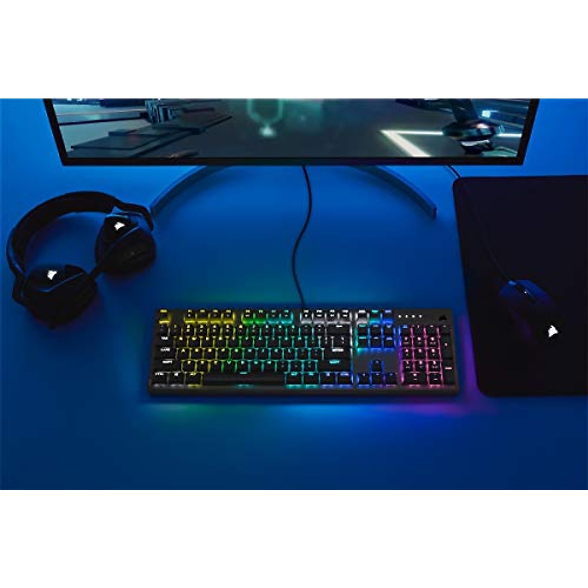 Corsair K60 RGB Pro Low Profile Mechanical Gaming Keyboard - CHERRY MX SPEED Mechanical Keyswitches – Slim and Streamlined Durable Aluminum Frame - Customizable Per-Key RGB Backlighting