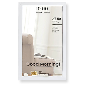 Vilros Magic Mirror V4-2 Way Mirror with Internal LCD Screen for Smart Mirrors Projects-Great for Raspberry Pi (White)