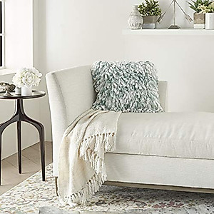 Mina Victory Life Styles Ribbon Loops Seafoam 20" X 20" Throw Pillow