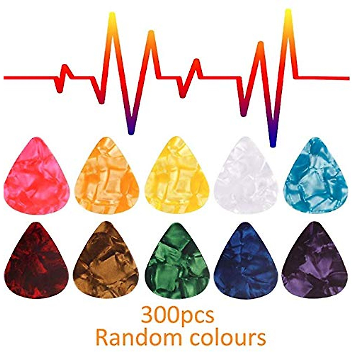 AUGSHY 300 Pcs Guitar Picks Sampler Value Pack Includes Thin Medium & Heavy Gauges