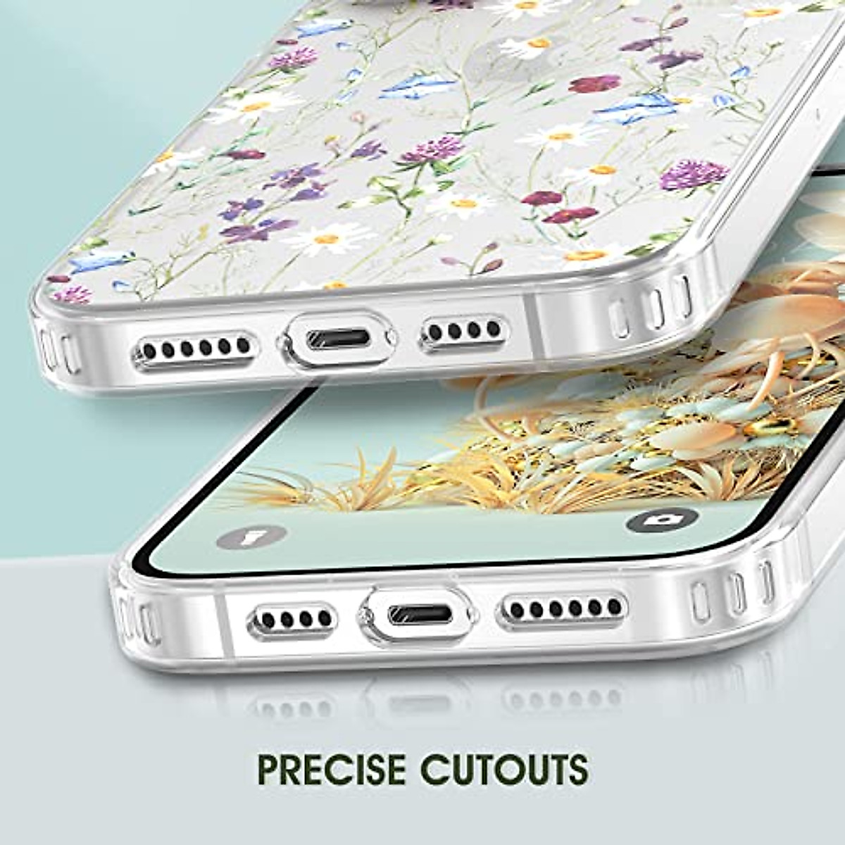 MILPROX Magsafe iPhone 14 Pro Max Flower Case (2022), Magnetic Cute Design for Girls Women, Shockproof Floral Pattern Hard Back - MS Garden