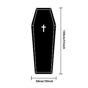 Generic Coffin Bath Mat Halloween Rug - Black Gothic Home Decor for Bathroom Bedroom Kitchen Room, Coffins Halloween Door Mat, Horror Gothic Gift Spooky Gifts Gothic Rugs Spooky Gift (B)