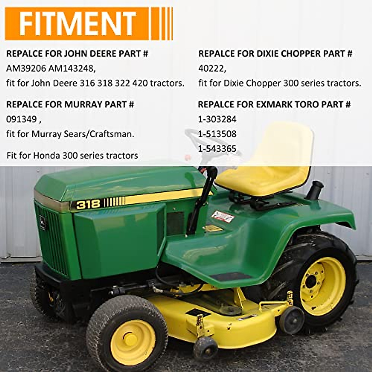 Fuel Gauge Gas Cap 9" fit for John Deere 316 318 322 420 AM39206 AM143248 Dixie Chopper 40222 Murray 091349 Exmark Toro 1-303284 1-513508 1-543365 Honda 300 series tractors