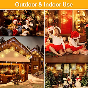 KIKILIVE Firework Lights, 8 Pack LED Copper Wire Fireworks Lights Fairy Lights Christmas Fireworks Hanging Dimmable String 8 Modes Waterproof with Remote Control for Christmas Wedding Garden