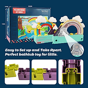 Zalmoxe Boon Building Pipes Bath Toys Assemble Set with Light and Music Baby Bath Toys Floating Duck Shower Games with Suction Cups As Birthday Festival Gifts for Bath Toys for Toddlers 1-3