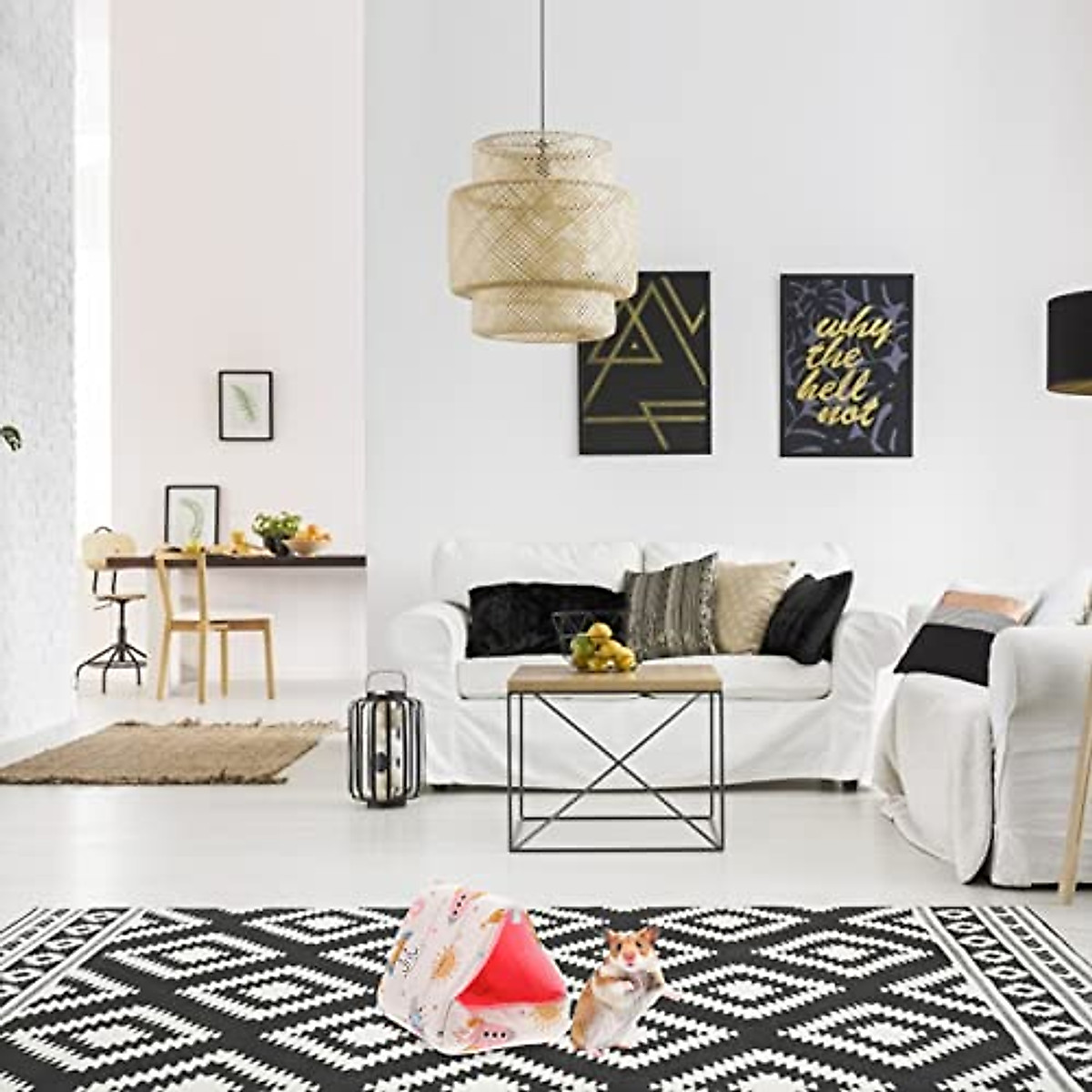 POPETPOP Cute Chinchilla House 2Pcs Hamster Sleeping Bag Rat Hamster House Bed Small Pet Nest Hideout Pouch Winter Sack Cage Nest Bed for Guinea Pig Squirrel Ferret Chinchilla Style1