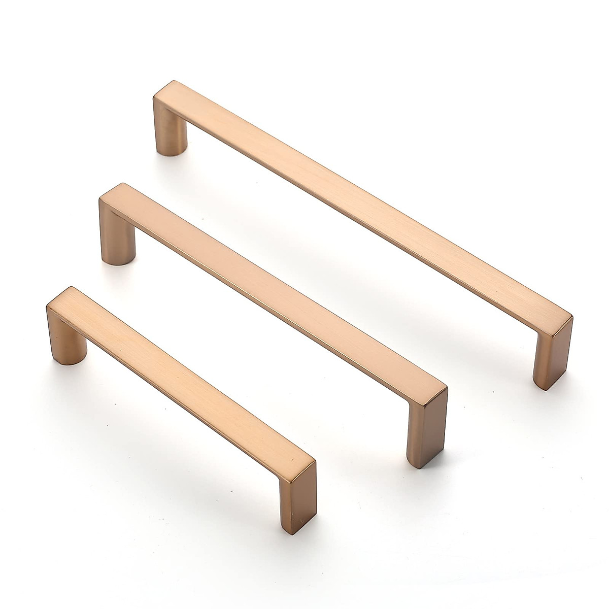 KNOKLOCK 10 Pack 6.3 Inch(160mm) Cabinet Pulls Square Champagne Bronze Kitchen Cabinet Handles Kitchen Cabinet Hardware Gold Drawer Pulls for Dresser Cupboard Wardrobe