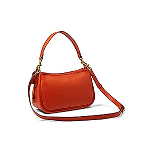 Coach Soft Pebble Leather Cary Crossbody Bag for Women Offers Zipper Closure with Detachable Strap Sun Orange One Size One Size