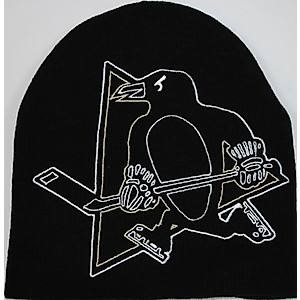 NHL Pittsburgh Penguins Hype Big Logo Skull Cap Cuffless Hat